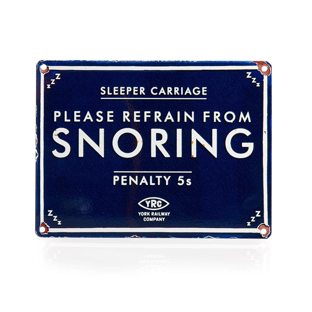 National Railway Museum No Snoring Metal Sign | Science Museum Shop