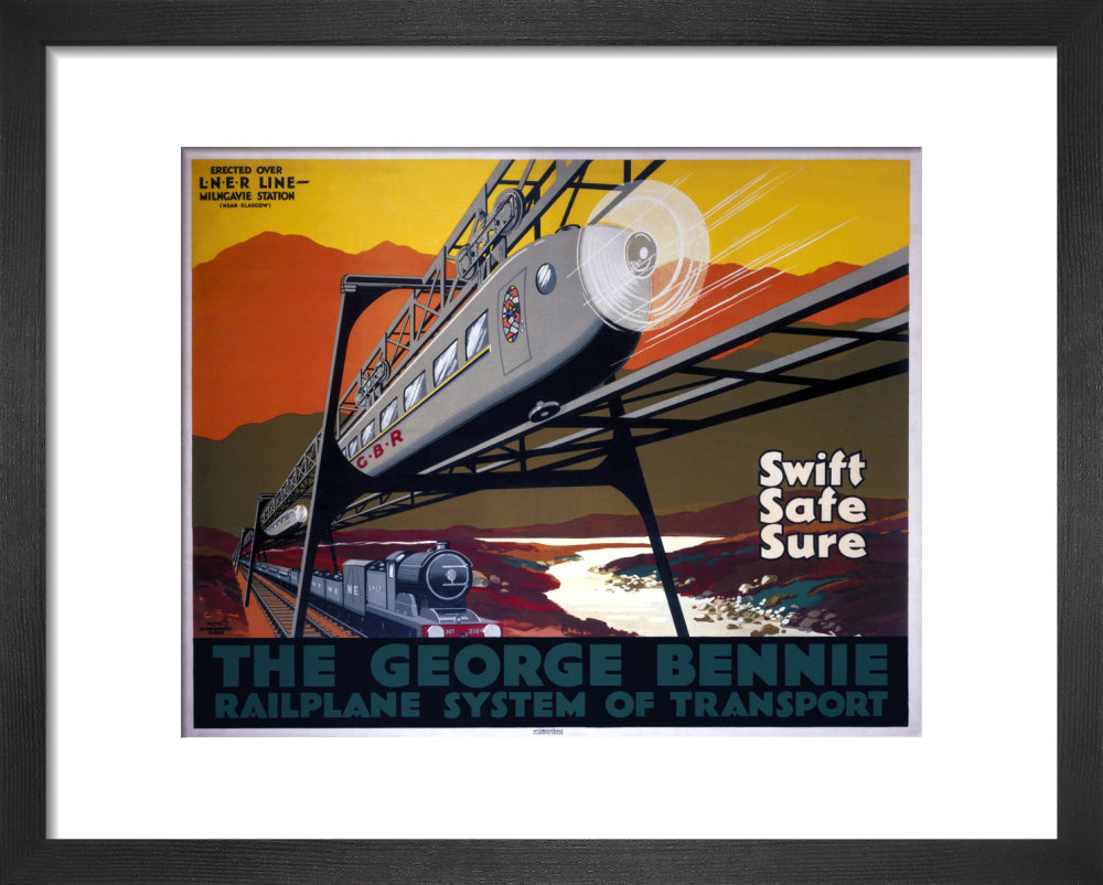 'The George Bennie Railplane', LNER poster, 1929. | Science Museum Shop