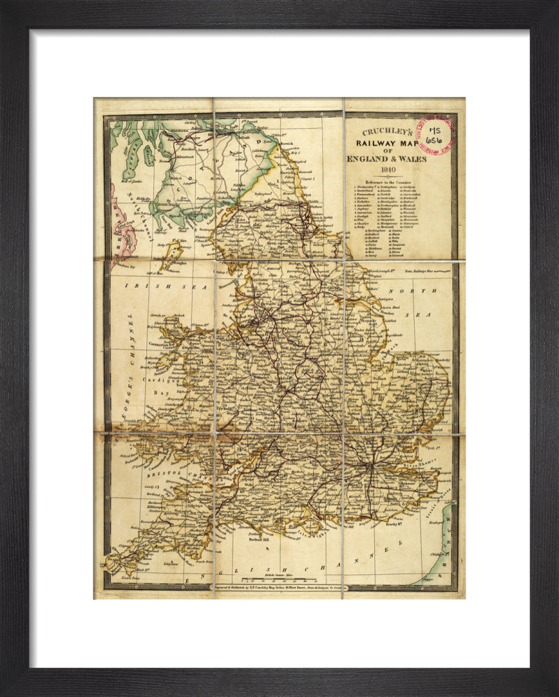 Cruhley's Railway Map of England and Wales 1840 | Science Museum Shop