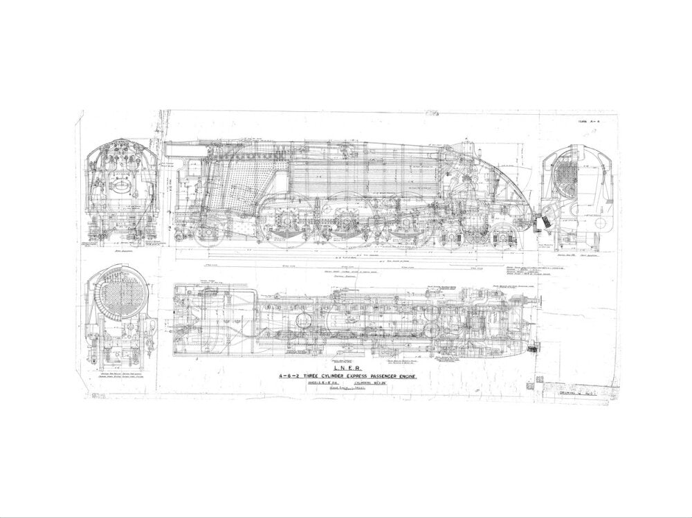 General arrangement drawing of LNER A4 class locomotives including 446 ...