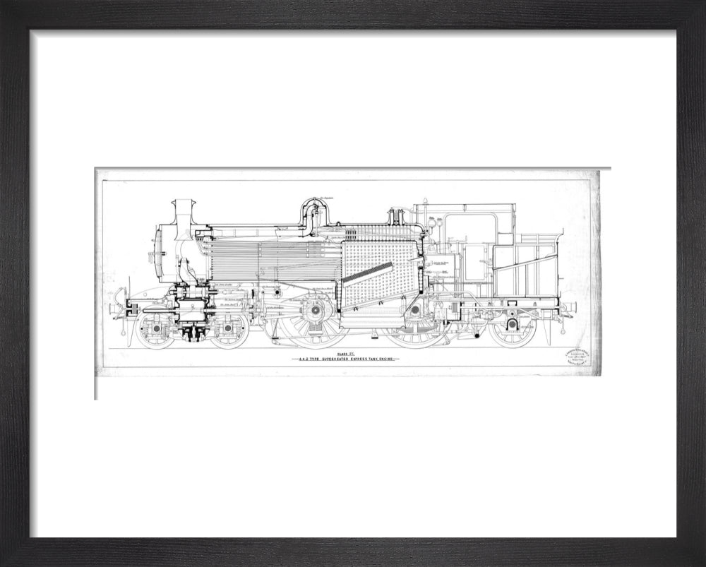 Class I3 4-4-2T superheated express tank engine, side elevation annota ...