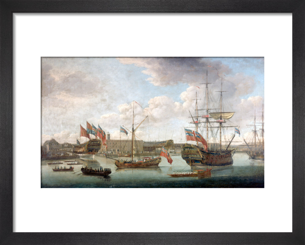 'Launch at Deptford Dockyard', c 1750. | Science Museum Shop